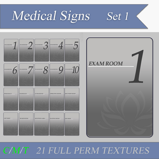 Second Life Marketplace - [MD] Medical Signs - Set 1